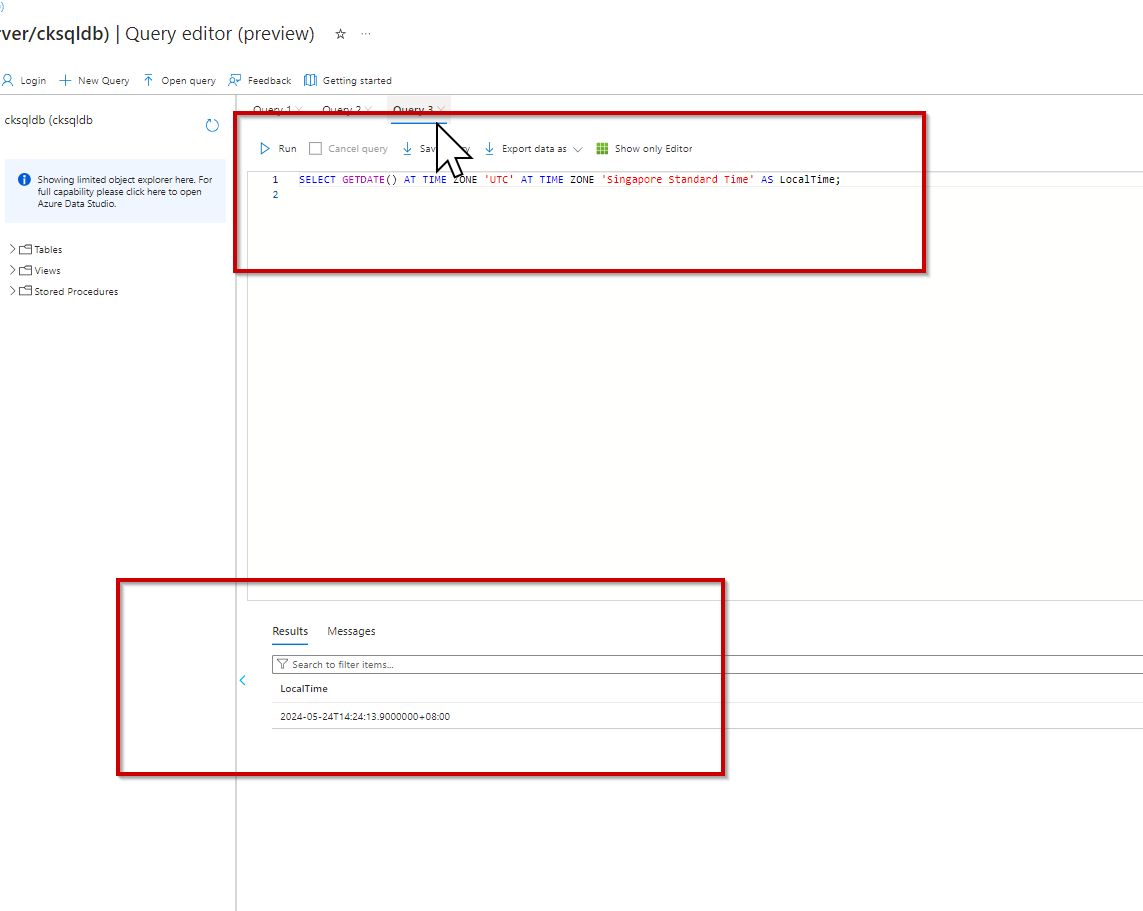 How to specify a local timezone on an Azure SQL server? - Microsoft Q&A