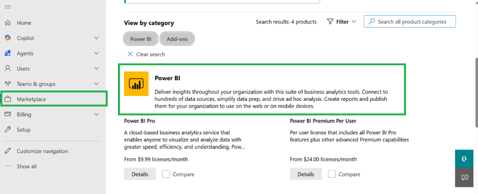 I would like to pay for Power BI Pro package for my organization. The ...