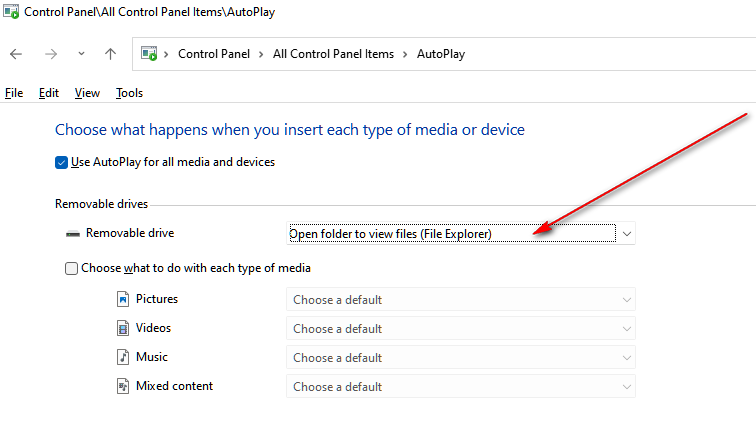 Autoplay for USB drive - Microsoft Q&A