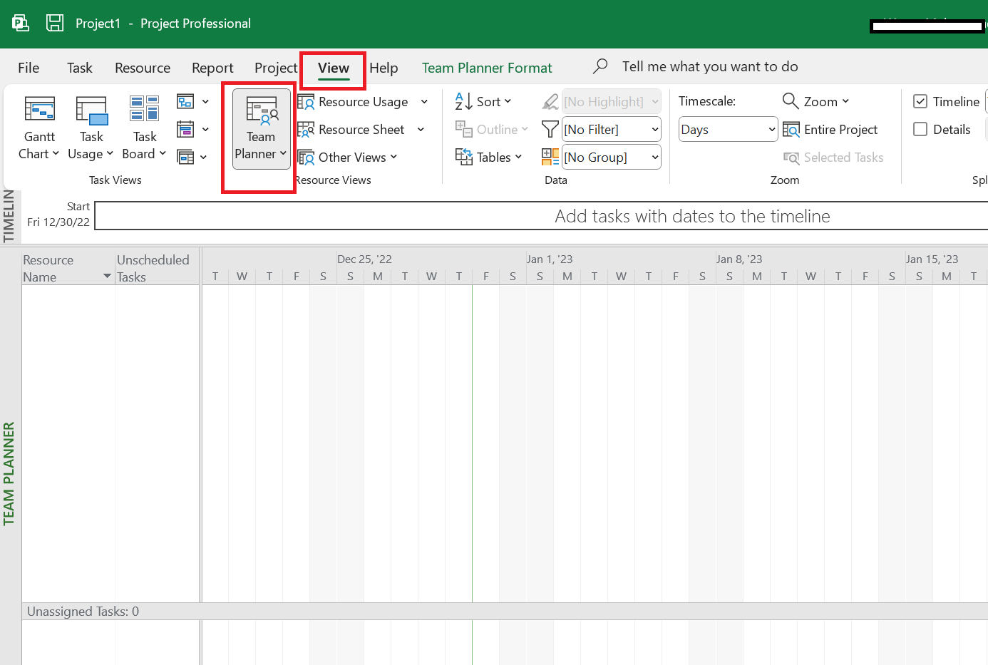 MS Project professional 2021: Team planner missing in the app ...