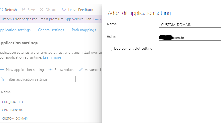 Change default domain for App services Linux Container(Wordpress ...