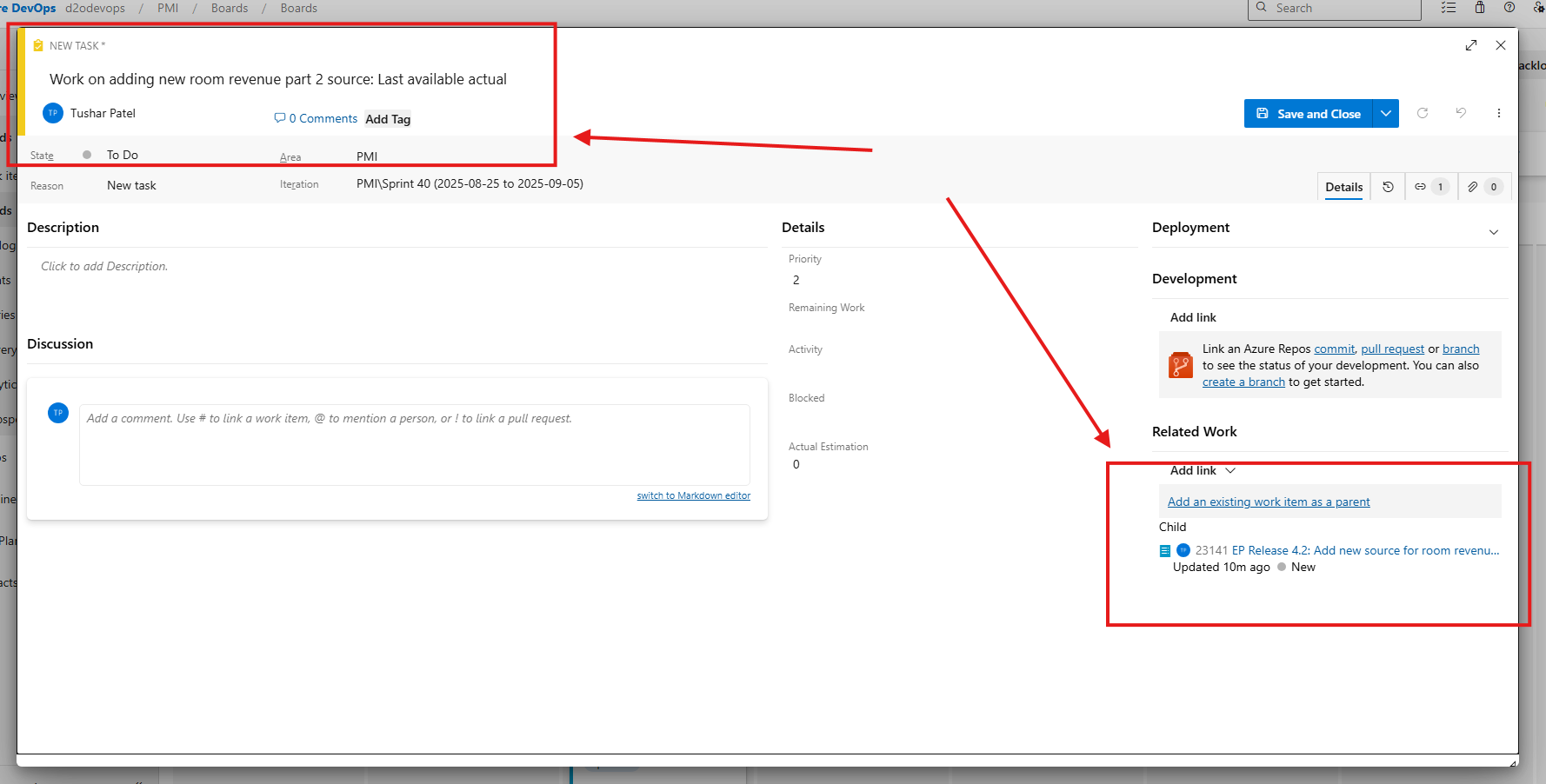 Pre error in adding link to work item - Microsoft Q&A