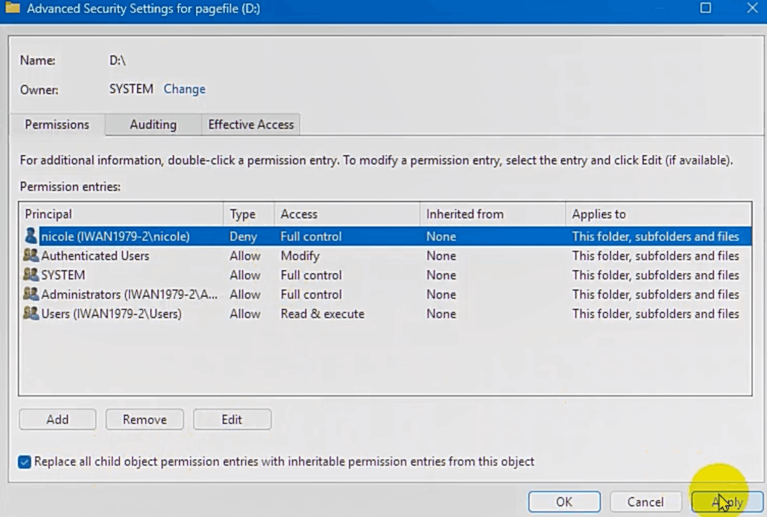 how to fully deny access of local drive to specific users via drive ...