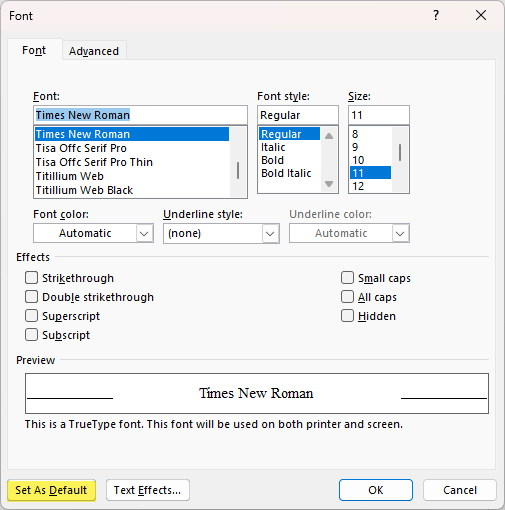 Table of Contents - Changing font - Microsoft Q&A