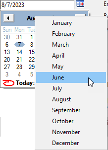 Unable to select a month from the date picker list of months in report ...