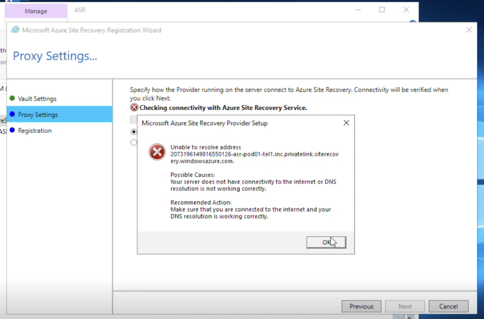 Unable to install azure site recovery provider on hyper v host ...