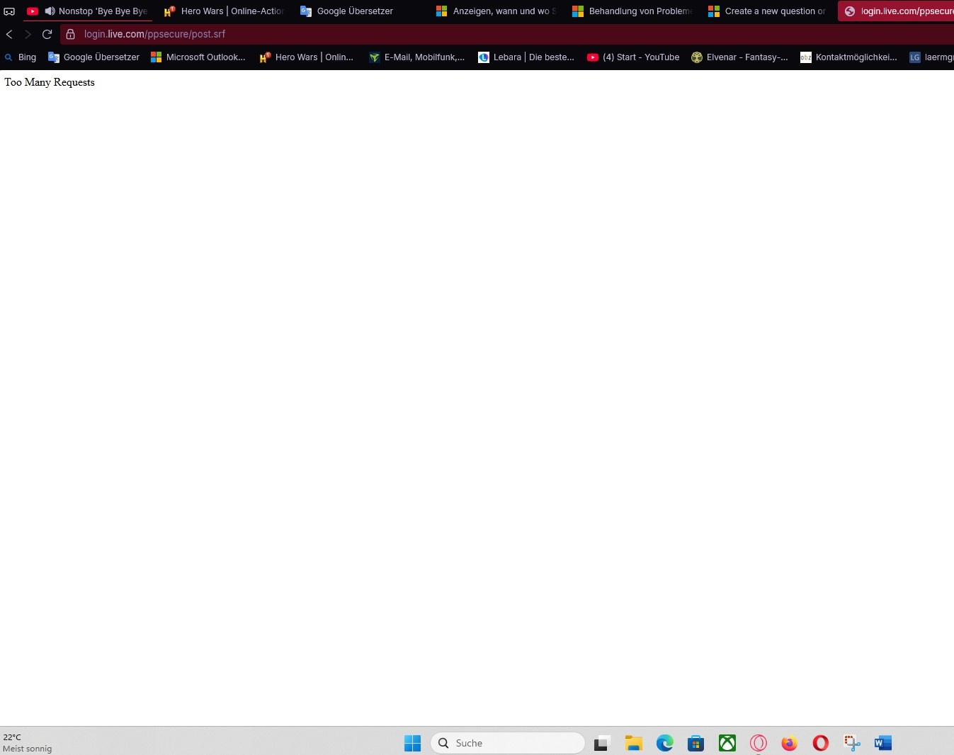Problem logging into Hotmail/Outlook account. - Microsoft Q&A