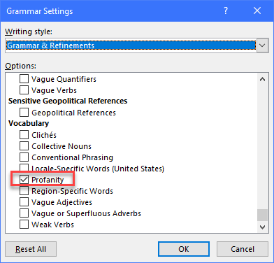 Microsoft Word Flagging Profane Words - Microsoft Q&A