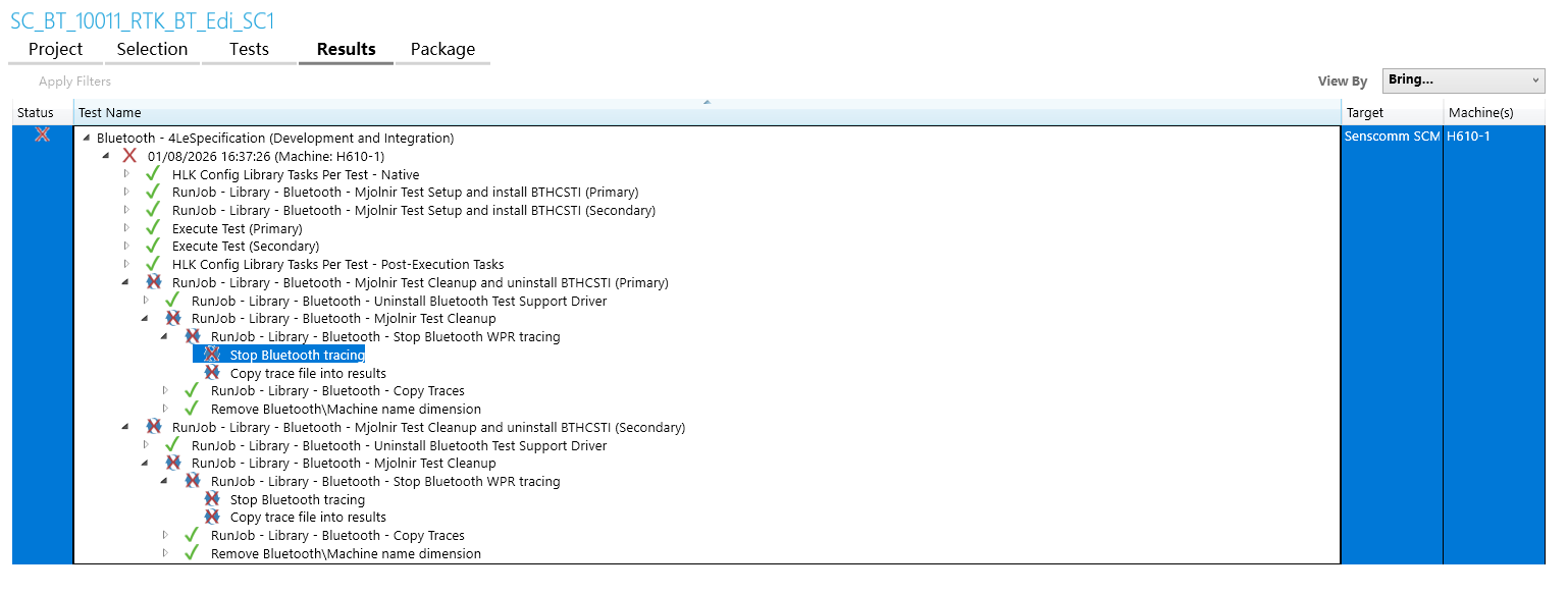 Windows 11 25H2 HLK run Bluetooth - 4LeSpecification (Development and ...