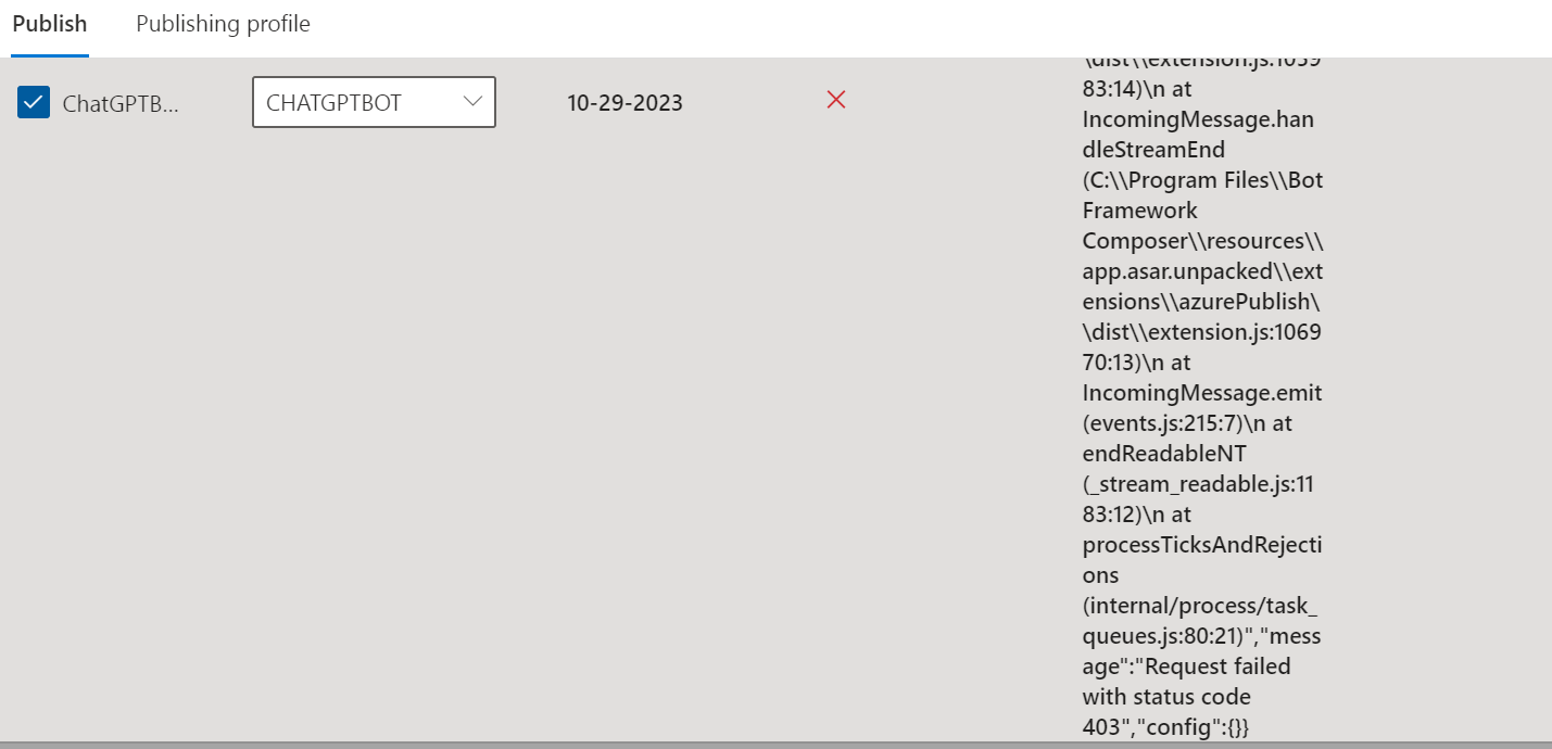 Unable To Publish Bot On Bot Framework Composer Microsoft Qanda
