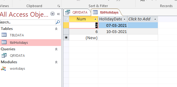 how to exclude holidays in ms access - Microsoft Q&A