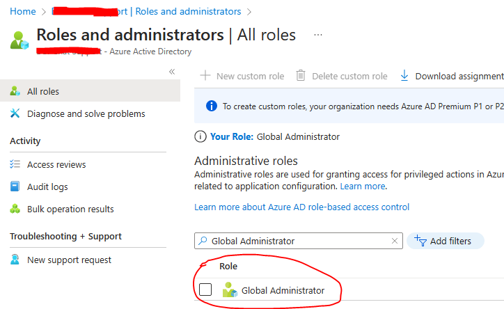 How to get logged in user's security group display name (insufficient privileges issue ...