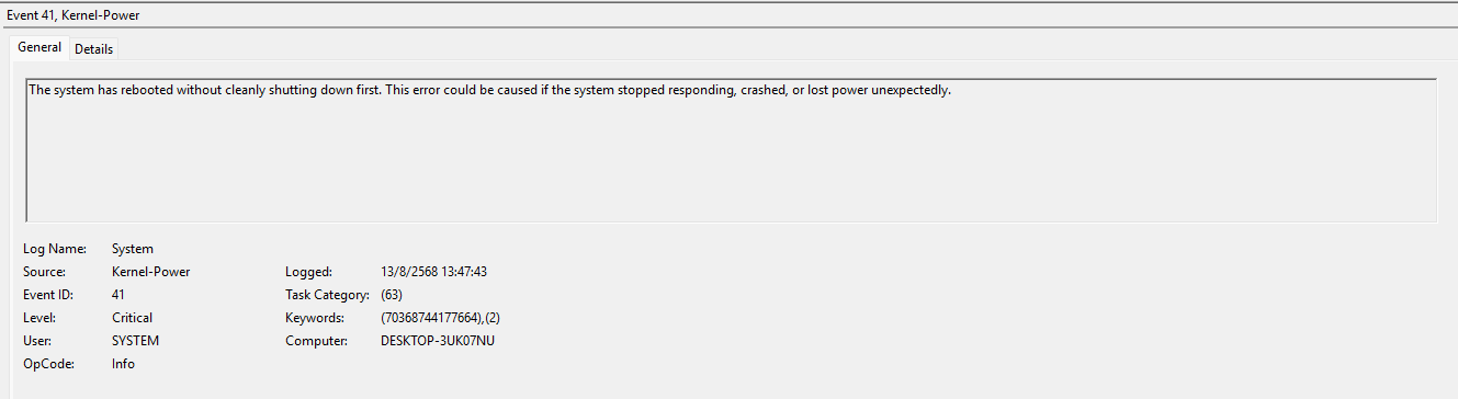 Frequent Unexpected Shutdown – Kernel-Power 41, volmgr 161/162, nvlddmkm 153 Errors - Microsoft Q&A