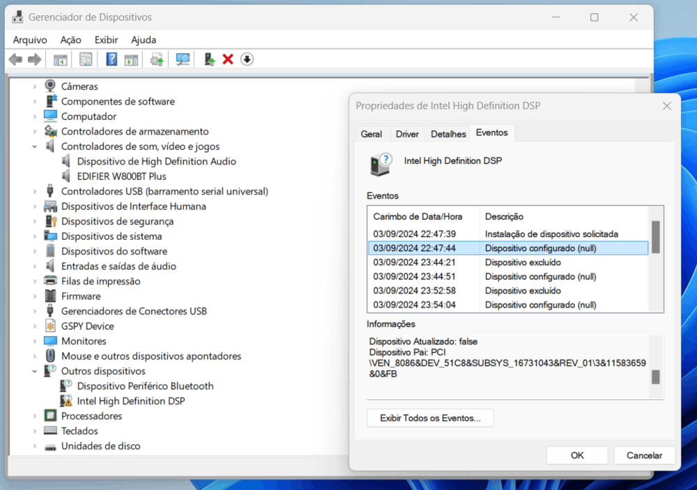 Intel High Definition DSP - ERRO 28 - Microsoft Q&A