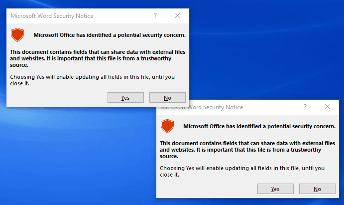 How to get rid of Microsoft Office has identified a potential security ...