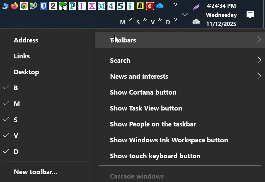 Top of Onedrive taskbar menu hidden under desktop toolbar - Microsoft Q&A