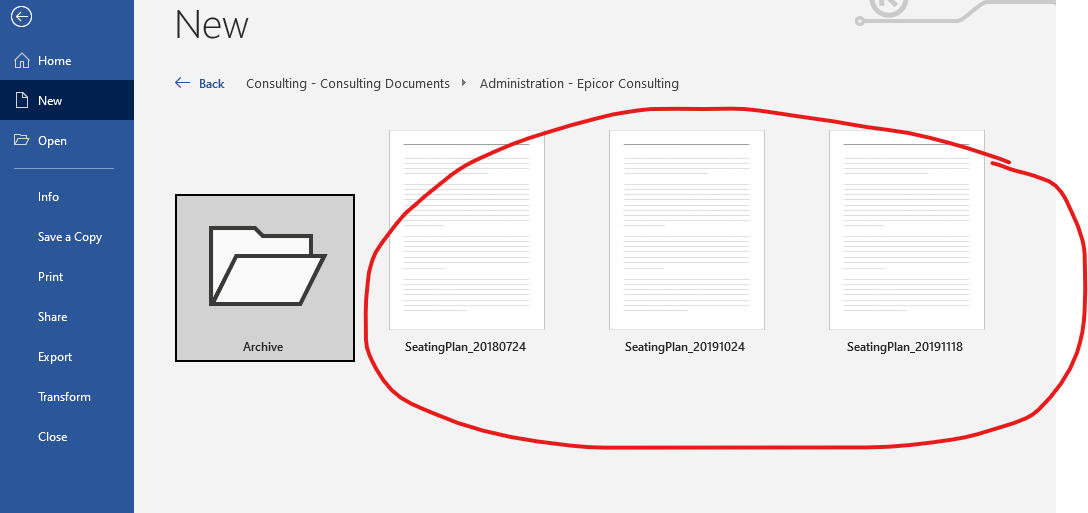 Default Personal Template Location in MSWord/M365/2019 showing .docx ...