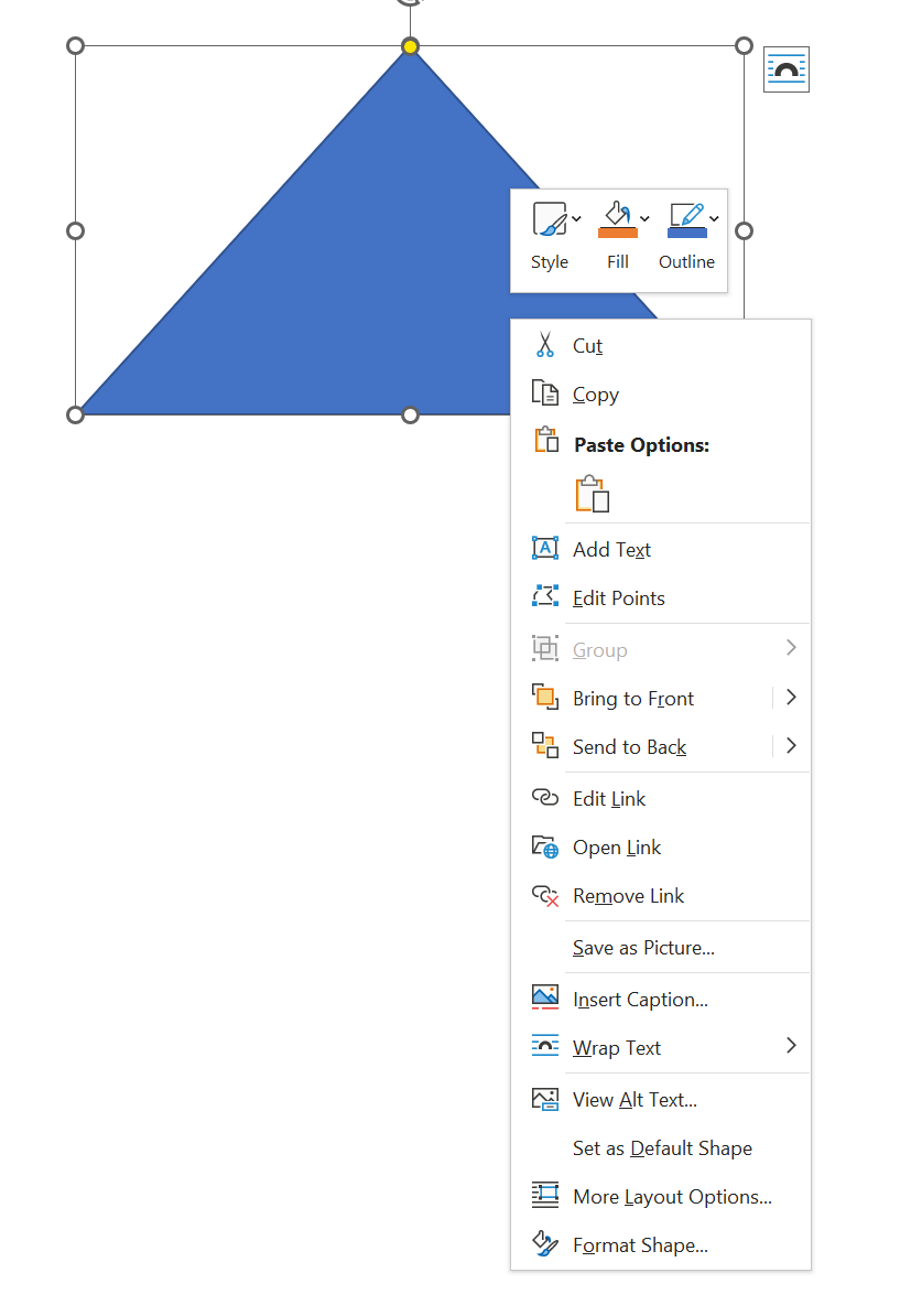 Outlook -> File Permissions -> Option not showing for links under ...
