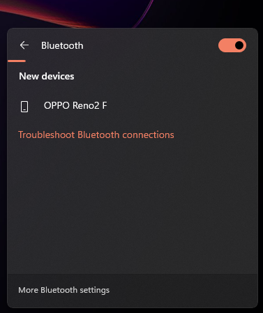 My bluetooth icon is shows but when i search it shows only a particular ...