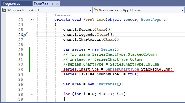 Chart control. I need to show the Label of the bar in the middle of the ...
