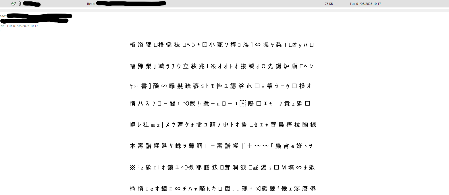 Encoding display issue in Outlook 365 - Microsoft Q&A