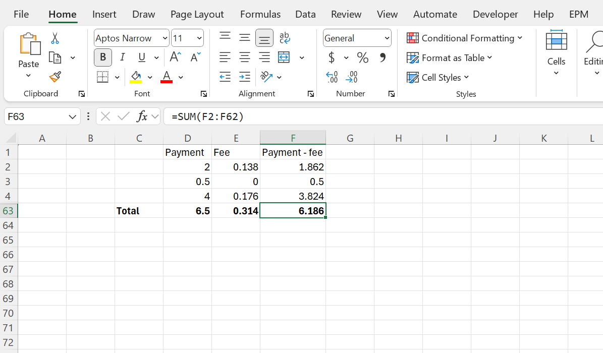 Why does column E & F of my Excel spreadsheet not add correctly? - Microsoft Q&A