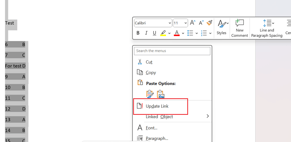 Problems with linking excel file cell values into word - Microsoft Q&A