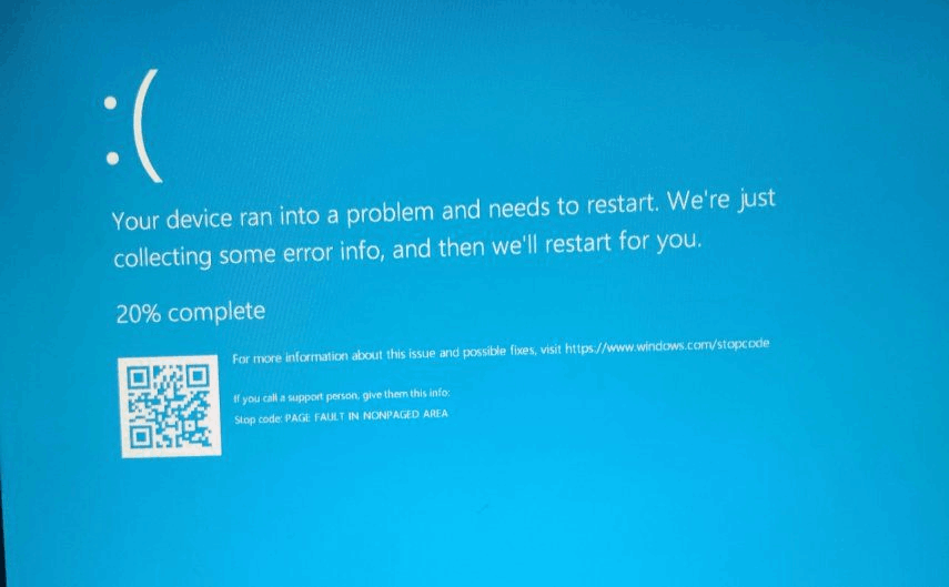 stop code: page fault in nonpaged area - Microsoft Q&A