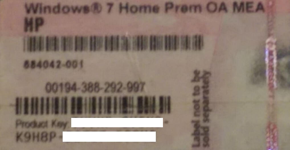 I need to download Windows 7 Home Premium OA MEA HP for my HP Pavilion ...