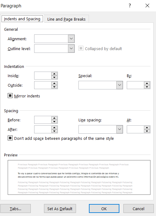 How do I edit the paragraph settings on new outlook? - Microsoft Q&A