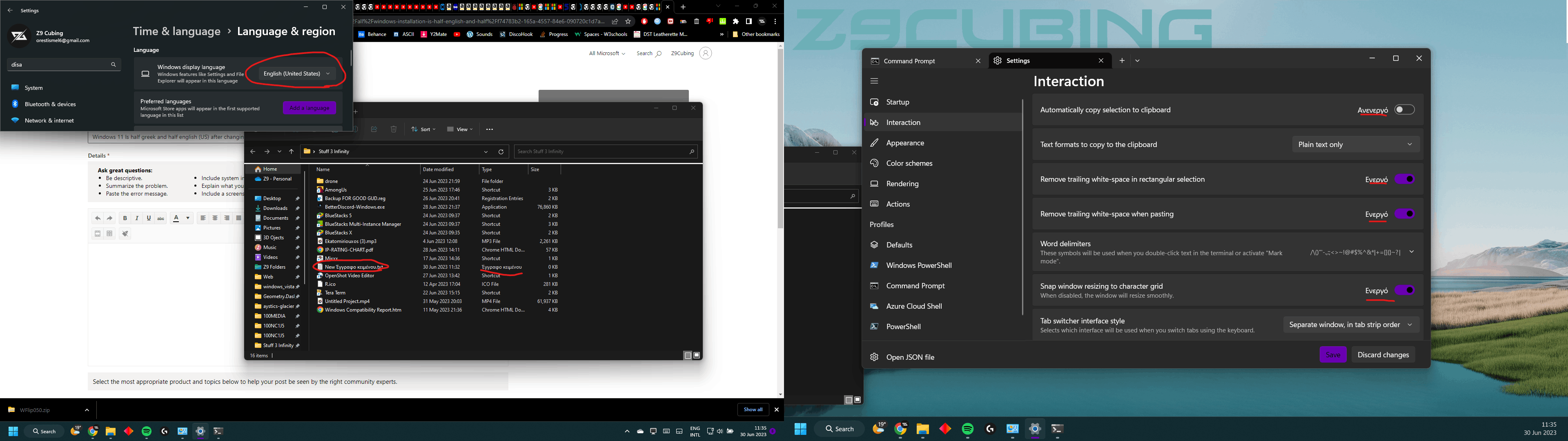 Windows 11 Is half greek and half english (US) after changing from ...