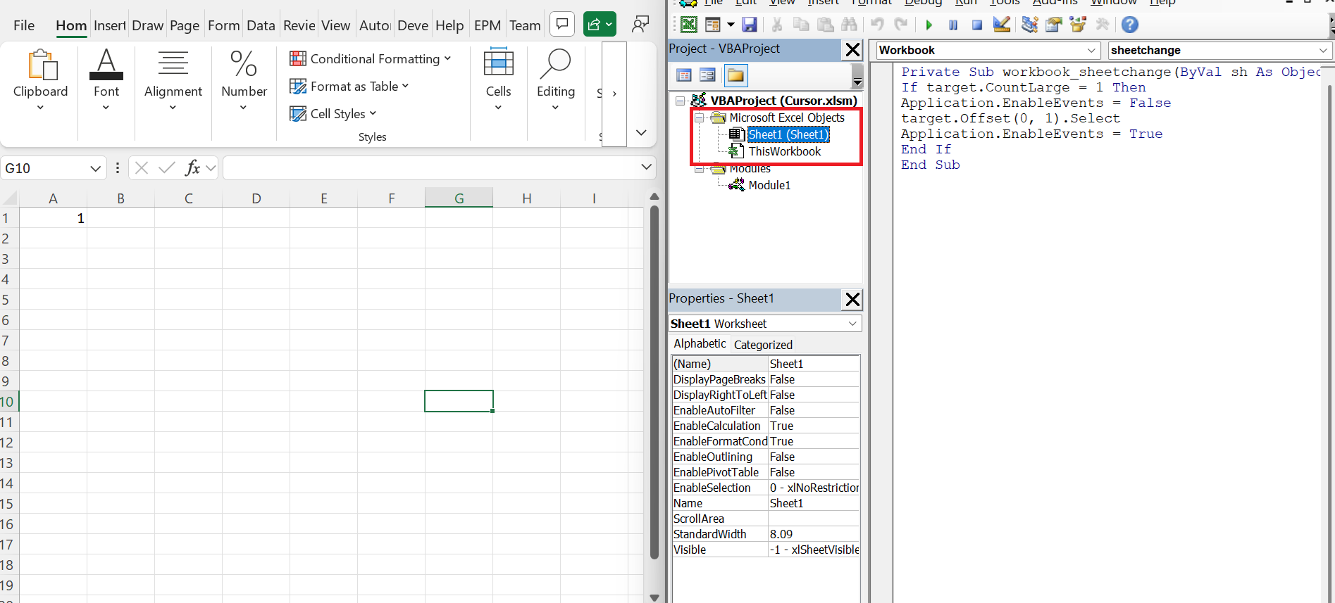 How can I get my cursor to move to the right, when I hit enter, in only ...