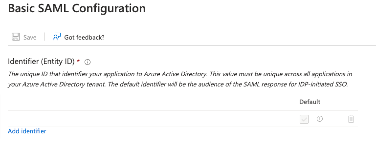 Why can't I set an identifier or reply URL for single-sign on basic SAML configuration ...
