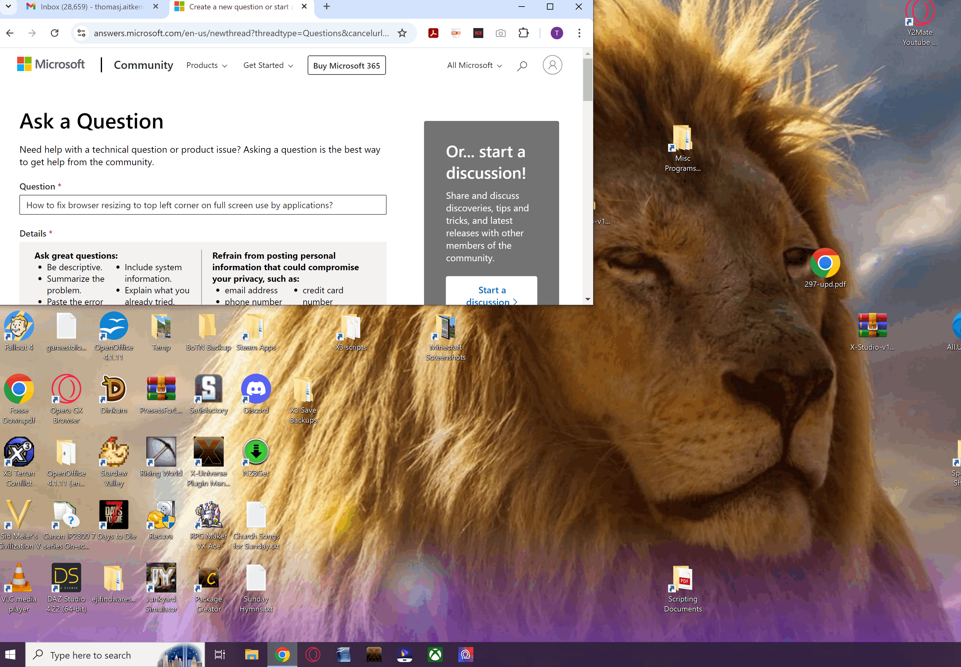 How to fix "browser resizing and positioning" to top left corner on full screen use by ...