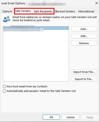 How can I add a safe sender? - Microsoft Q&A
