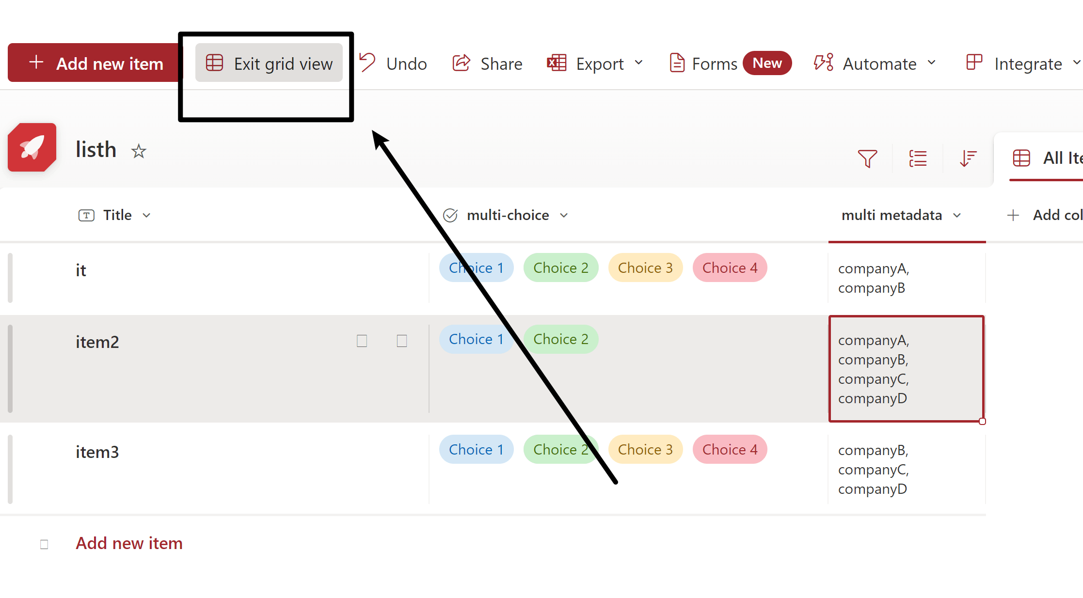 Click on Choice Pill To Edit Choice - Microsoft Q&A