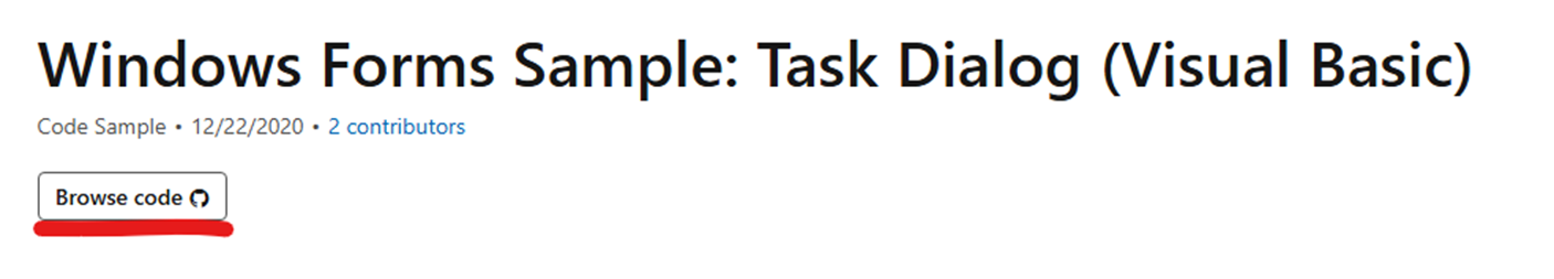 Windows Forms Sample: Task Dialog (Visual Basic) - Code Samples - Microsoft Q&A