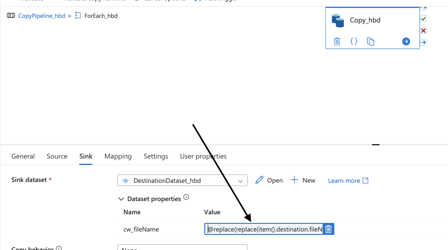 How to insert a period between schema name and tablename for filename ...