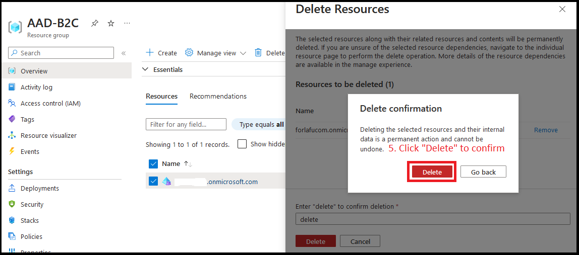 How do I delete a Azure B2C or Azure AD for customers directory completely? - Microsoft Q&A