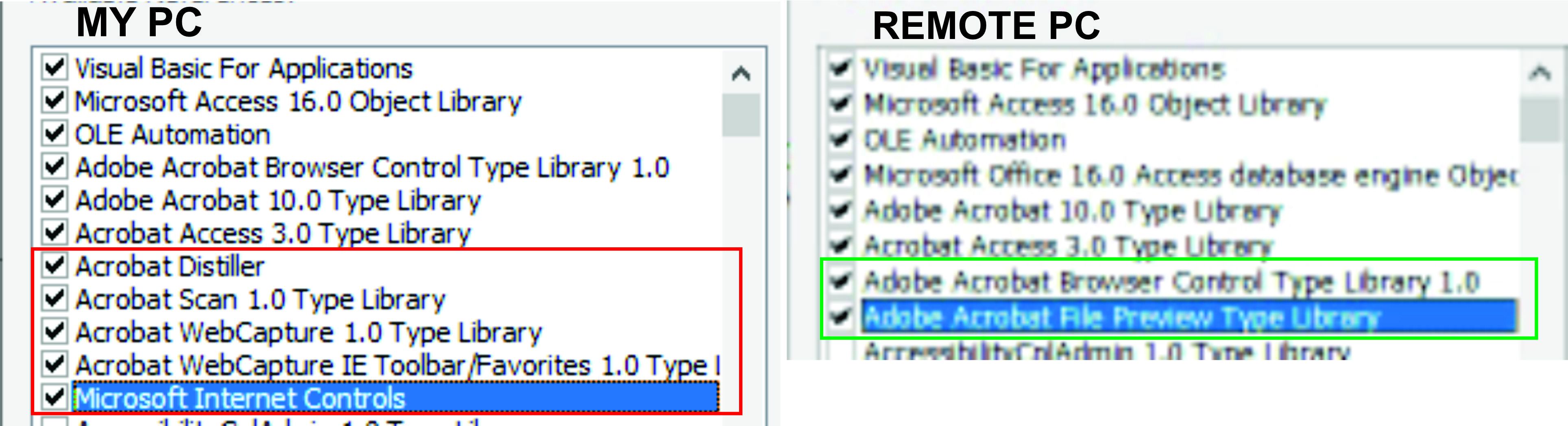 What works in my PC does not work in a Remote PC - Microsoft Q&A