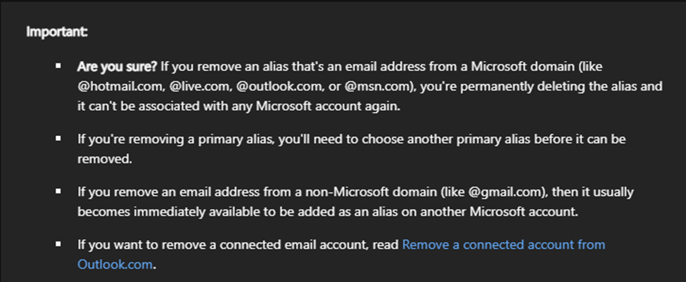 I removed my Hotmail account as my primary alias. How can I put it back ...