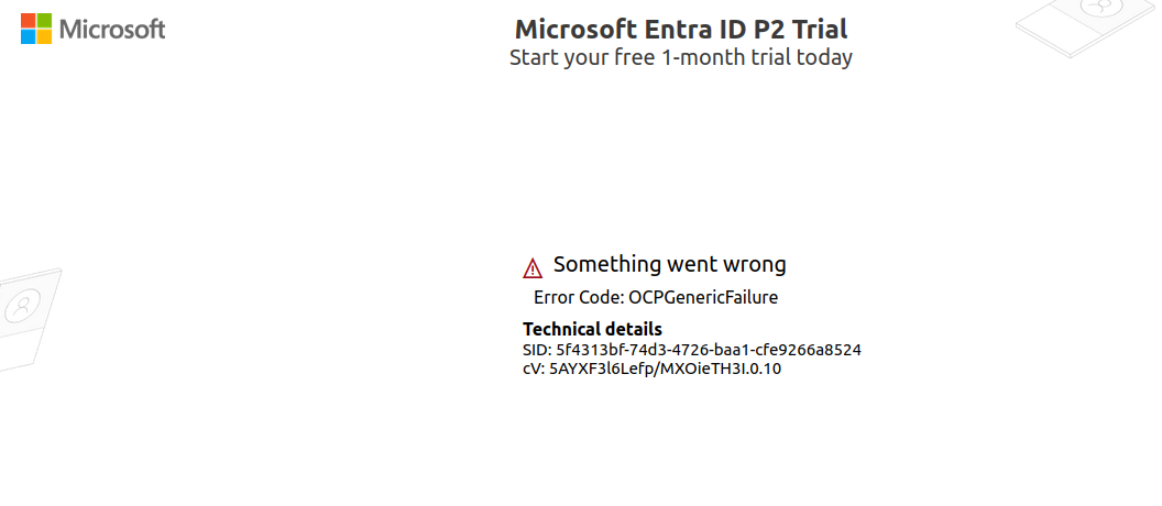 unable to register for Microsoft Entra ID P2 - Microsoft Q&A