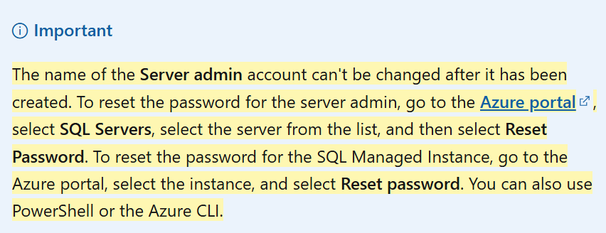 Server admin login name - Microsoft Q&A