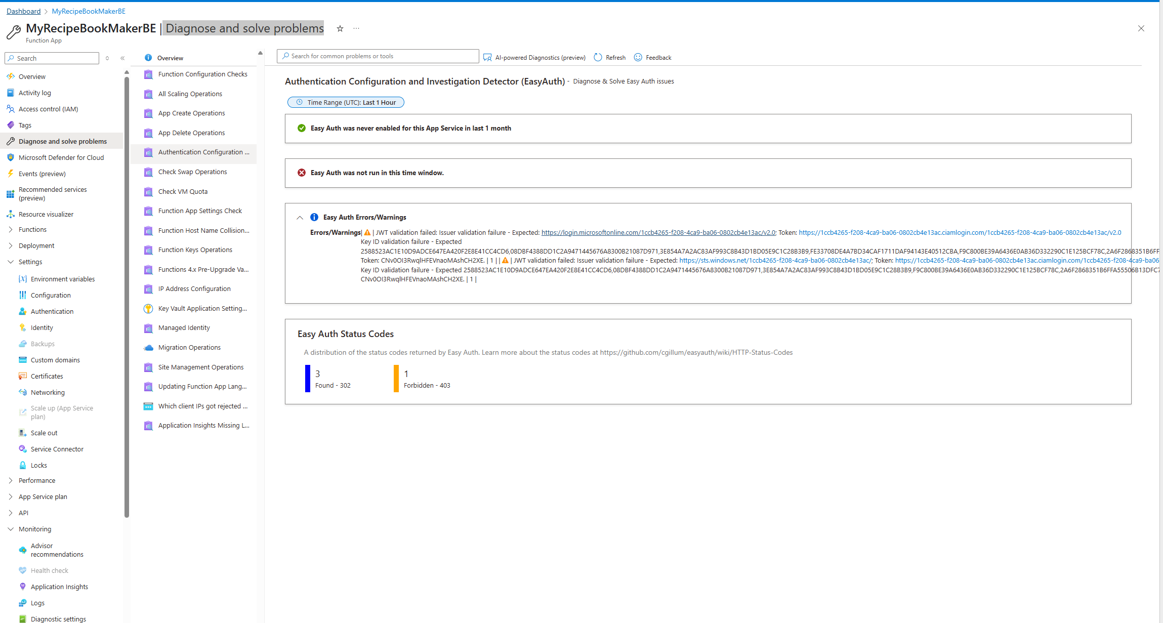 .NET MAUI calling an azure function using EasyAuth and MSAL, can not figure out all the right ...