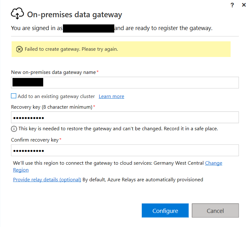 On-premises data gateway On-premises data gateway