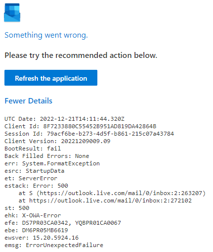 Error "Something went wrong" with my HOTMAIL account I have been using ...