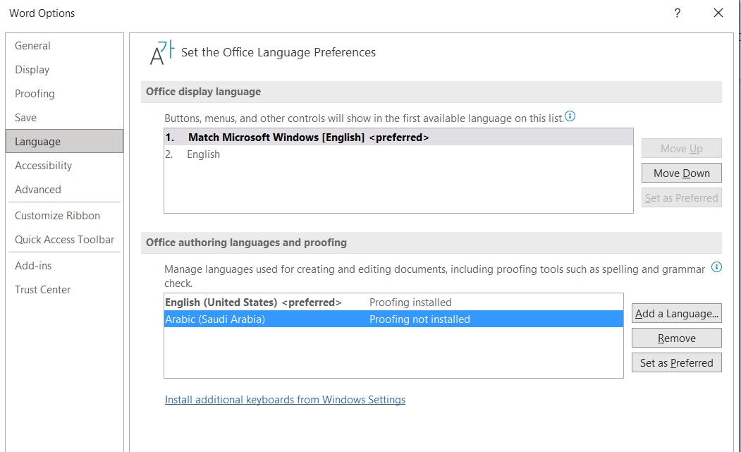 Can't install Arabic proofing tools for office 365 - Microsoft Q&A
