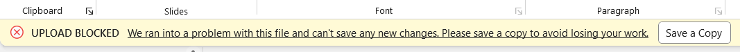 (HELP Powerpoint) Upload Blocked : We ran into a problem with this file ...