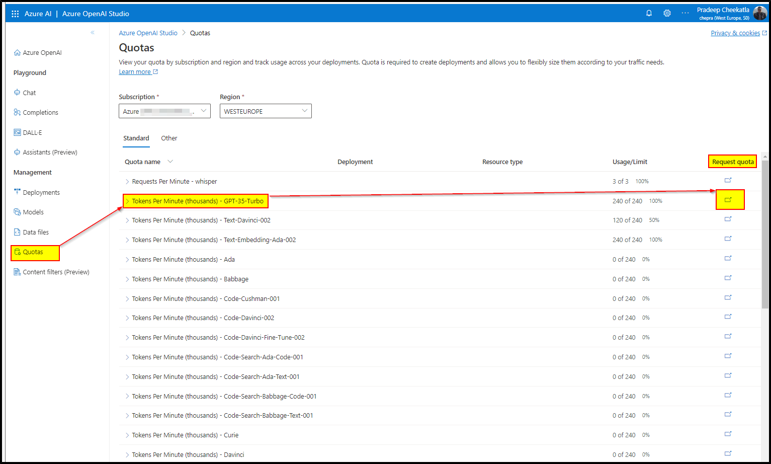 Can not Deploy a Model due to Insufficient Quotas, What Should I do? - Microsoft Q&A