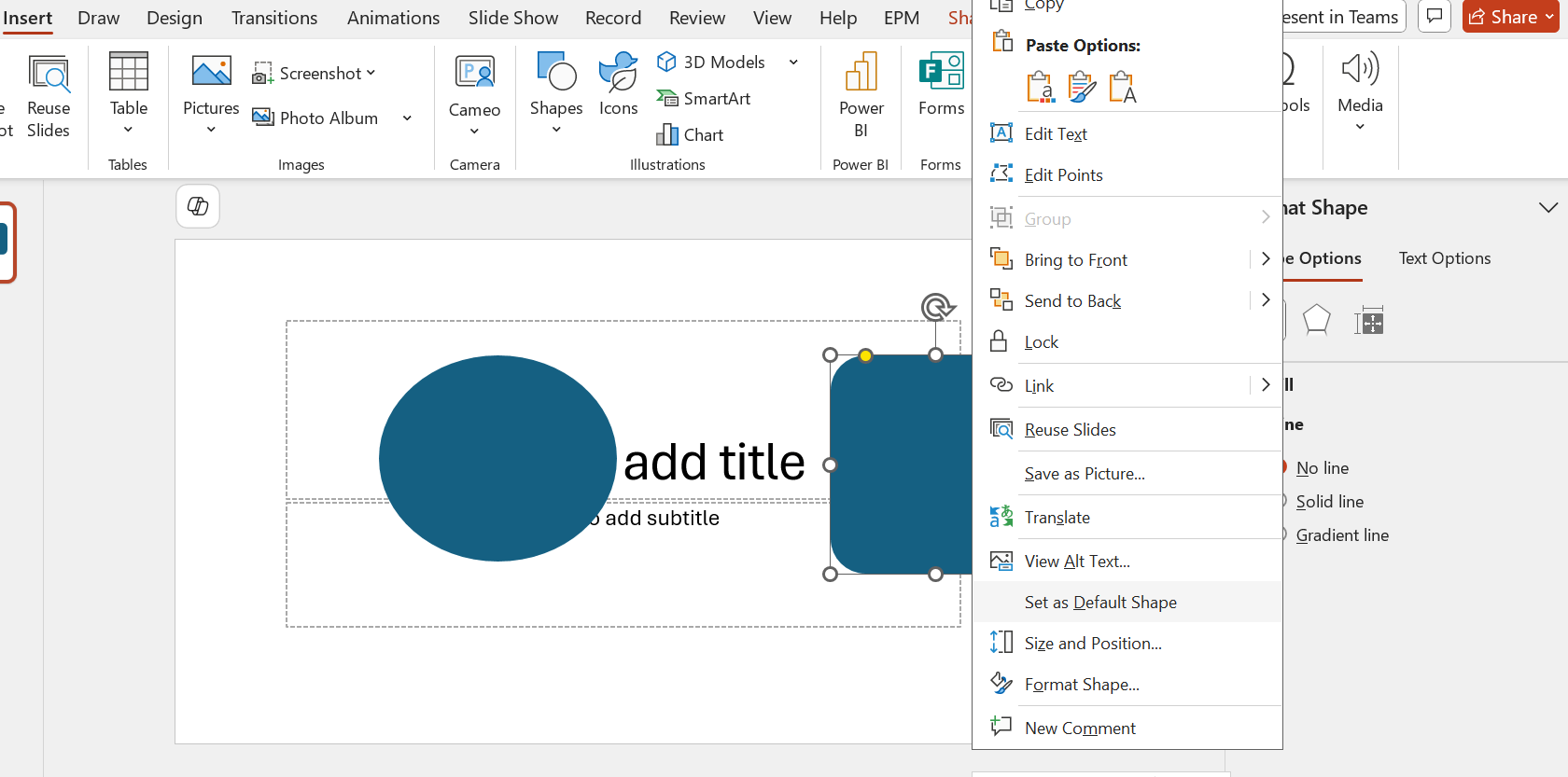PowerPoint 365 - Prevent Shape Outlines - Microsoft Q&A